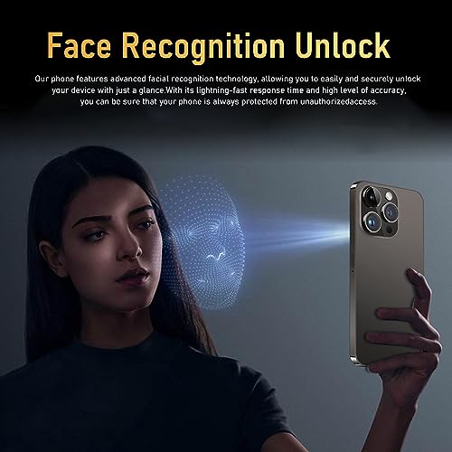 ExAchat A14 5G Unlocked Cell Phones, 6GB + 256GB, 8-Core, 6.82" HD Display Smartphone, Android 13.0, 6000 mAh,64MP + 24MP, Android Phones That Support Face/Fingerprint Recognition-Black
