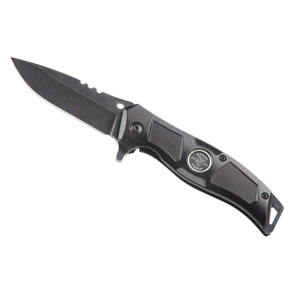 Klein Tools 20 oz. Tradesman's Tumbler with Flip-top Lid + Electrician's Pocket Knife