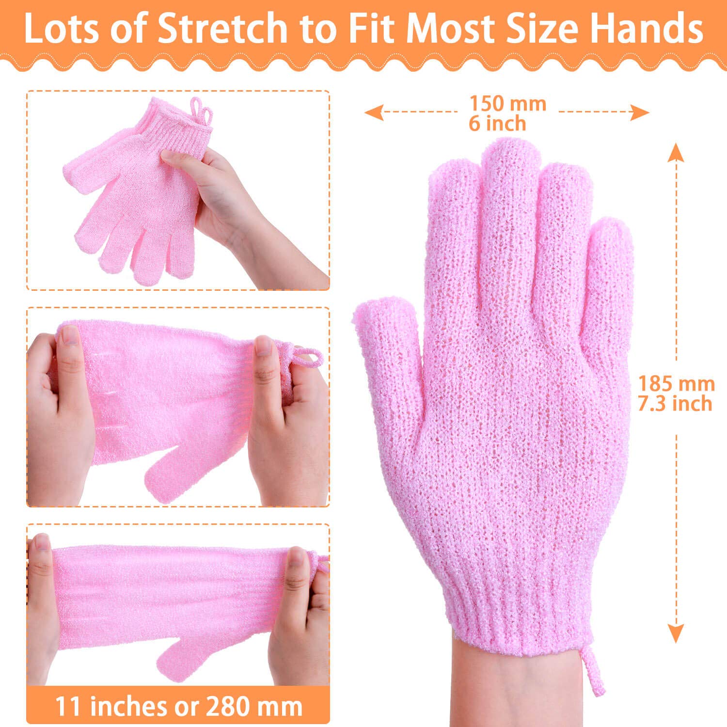 Exfoliating Gloves, Anezus 12 Pairs Scrub Gloves Exfoliating Shower Bath Scrub Gloves Bulk for Shower, Bath and Body Scrub Exfoliator (12 Colors)