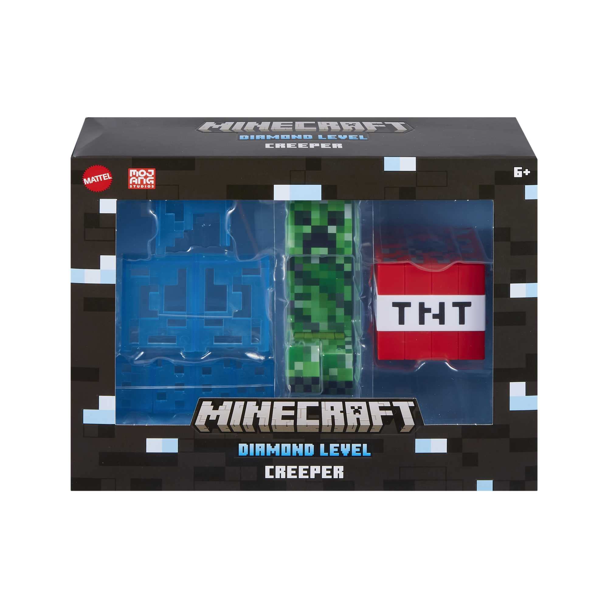 Mattel Minecraft Diamond Level Creeper Action Figure & Die-Cast Accessories, Collectible Toy Inspired by Video Game, 5.5 inch