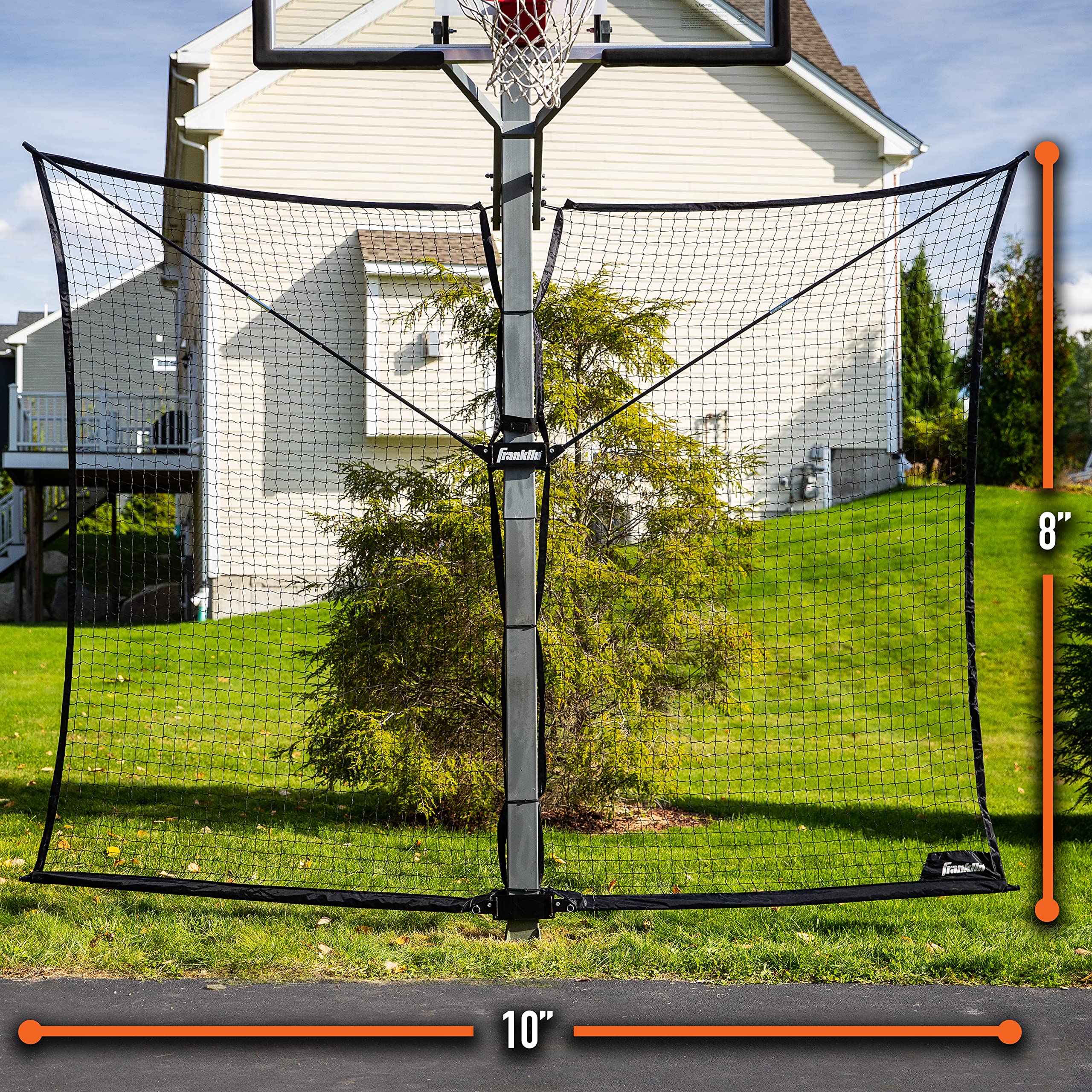 Franklin Sports Defender Net Pro β 10ft. x 8ft. Rebounder β Easily Fold and Quick Install β Defensive Net System, Black