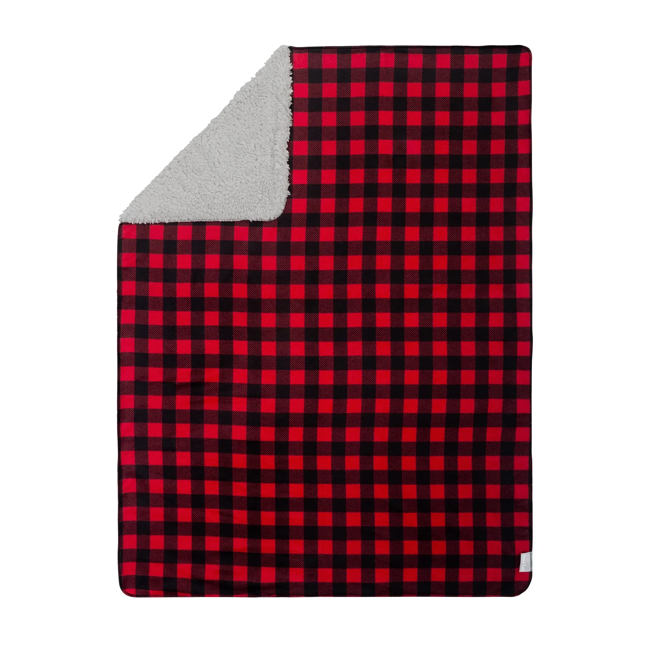 My Tiny Moments Buffalo Check Moose Nursery Bedding Essentials 6 Pc Gift Set-2 Microfiber Crib Sheets, Flannel and Faux Shearling Blanket, Swaddle and a Moose Plush, 1 Count