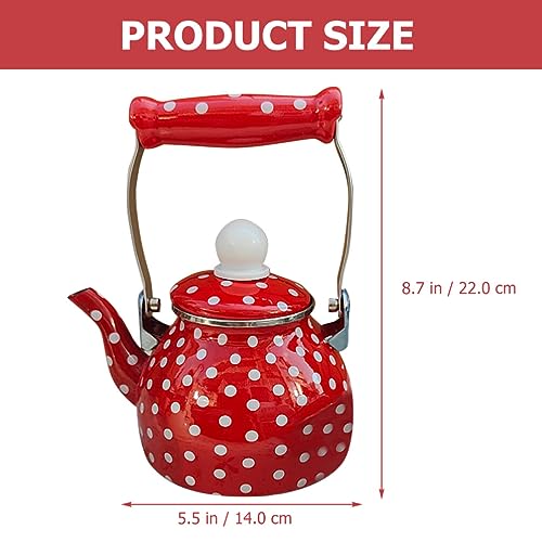 Luxshiny Enamel Kettle ceramic kettle flowering tea pot loose leaf tea kettle tea leaf infuser tea infuser pot enamel tea pot loose leaf teapot wear-resistant stove kettle universal milk