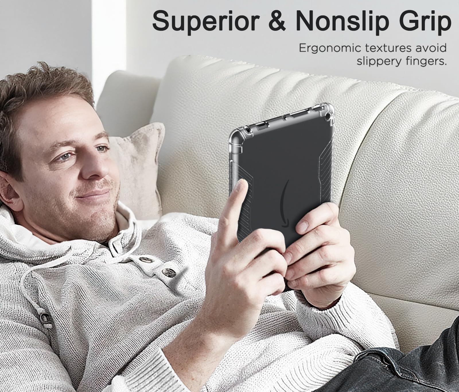 MoKo Case for All-New Amazon Kindle Fire HD 8 & 8 Plus Tablet (12th Generation-2024/2022 Release) 8", Ultra Clear Soft Flexible Transparent TPU Skin Bumper Back Cover Shell, Clear