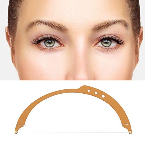 Eyebrow Mapper with Strings, String/symetric brow drawing marking ruler, Microblading Line Marker Ruler Eyebrow Tattoo Measuring Tool With 10pcs Thread Lines for Eyebrow Mapper(Gold)