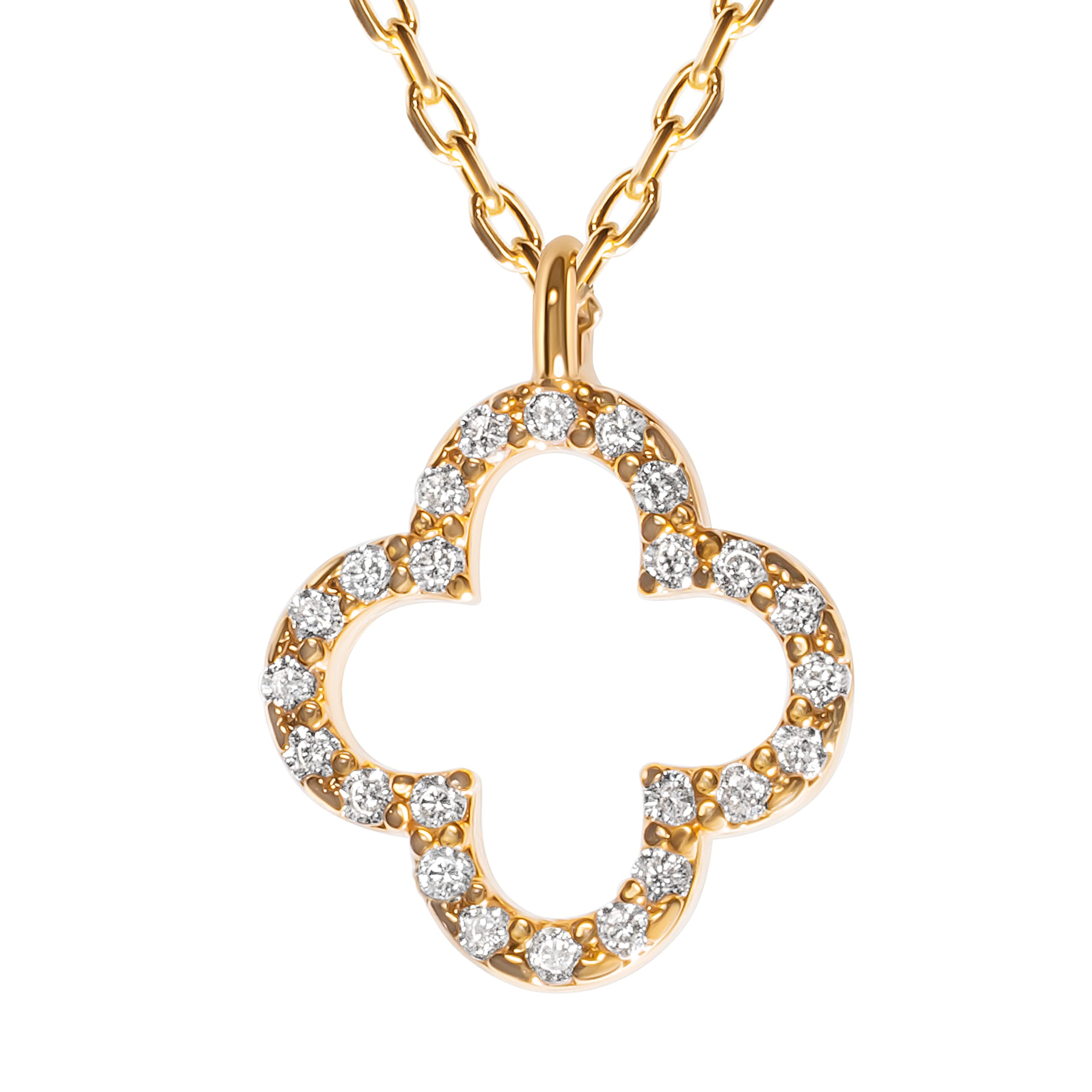 Karmelia Pendant Necklaces for Women (Quatrefoil, Gold)