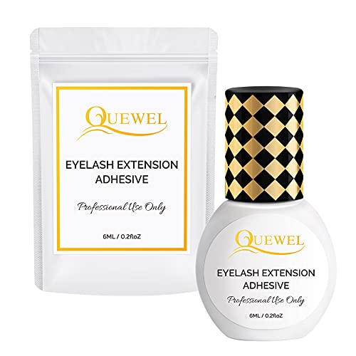 Eyelash Extension Glue Professional Lash Glue for Eyelash Extensions 6ml Black Lash Glue Within 2 Sec Drying Time Lash Extension Glue 7-8 Weeks Long Lasting Waterproof Eyelash Glue