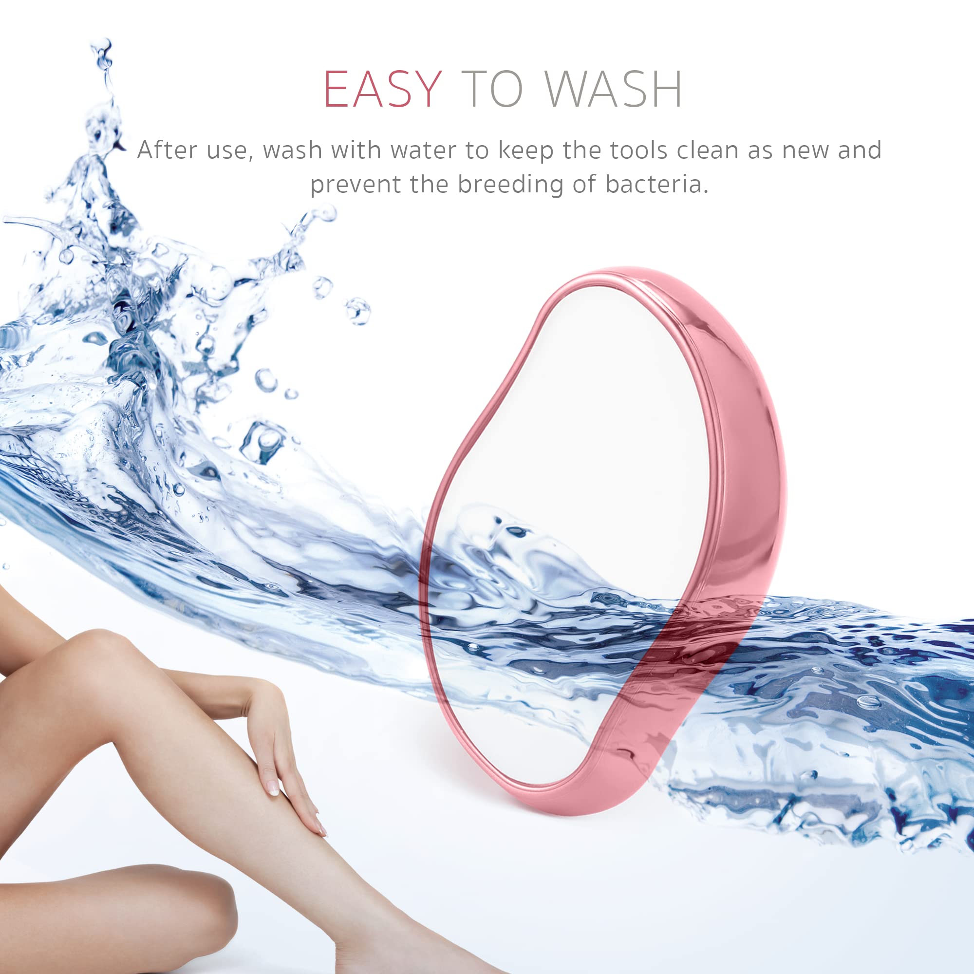 Painless Exfoliation Crystal Hair Removal Tool, Reusable & Washable-Pink