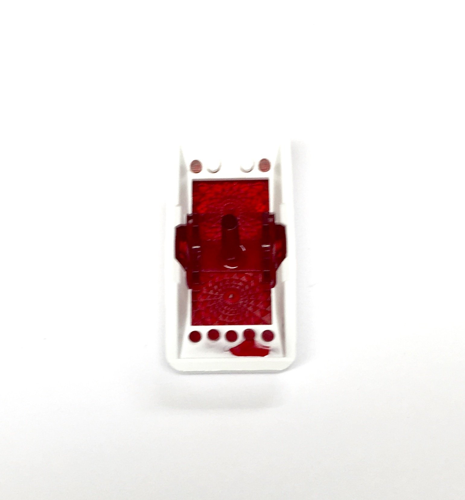 Euro Rocker Switch Cover with Text, White with Red Lens. Contura III, Fits Carling, Cole Hersee, Blue seas (Radio)