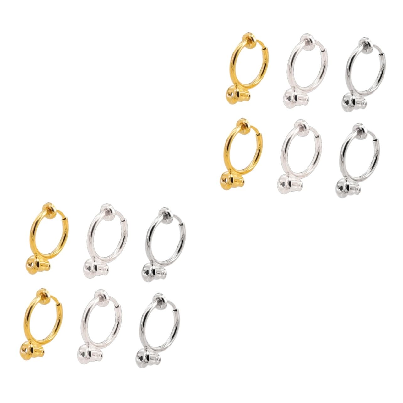 EXCEART 36 Pcs Cuff Earrings Ear Rings Earrings for Unpierced Ears Ear Cuff Piercing Wrap Earrings Ear Cuff Gold Earrings Backs for Studs Silver Ear Cuffs Ear Clips Metal Accessories