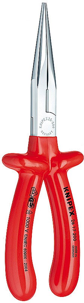KNIPEX Tools - Long Nose Pliers With Cutter, 1000V Insulated (2618200SBA),Yellow