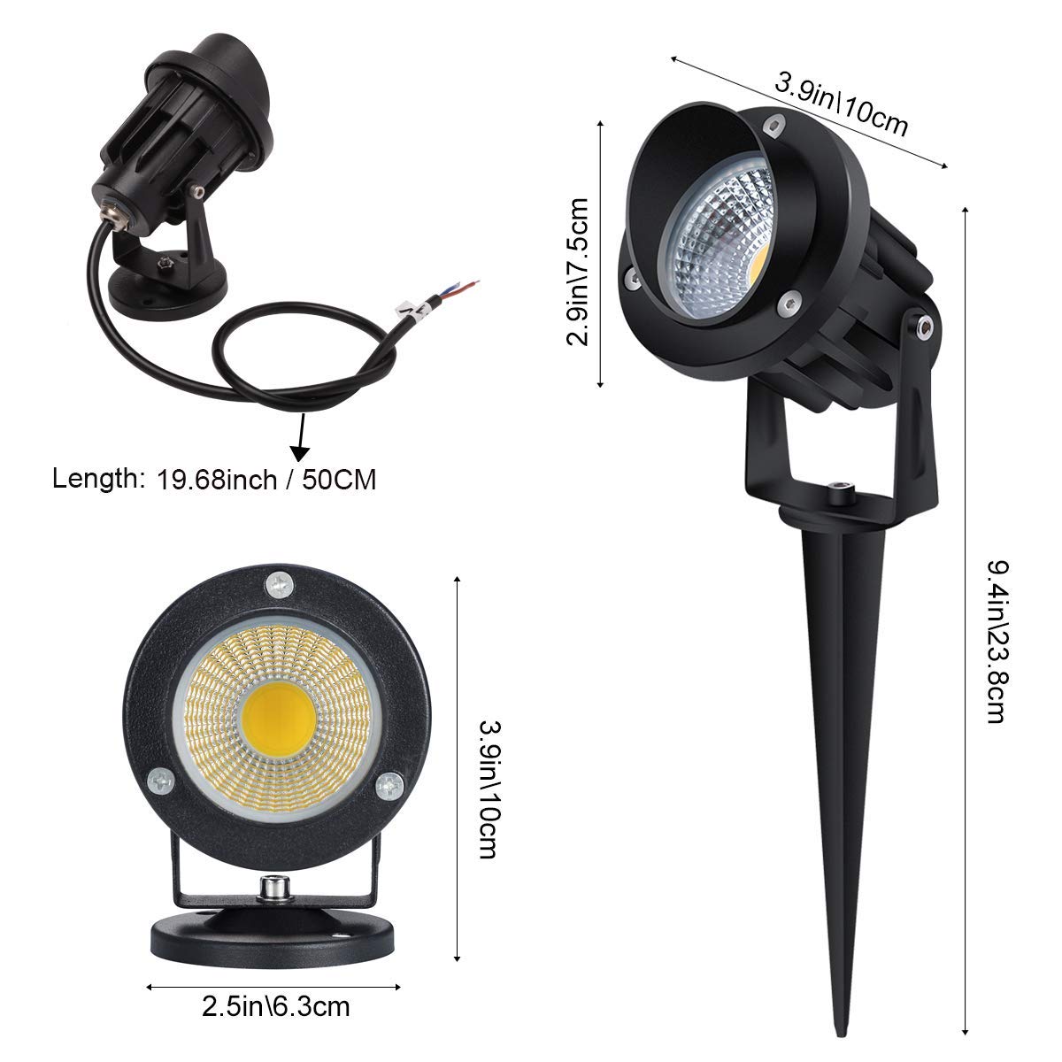 GREEMPIRE Landscape Lighting 8 Pack DC12V-24V Garden Lights 5W Low Voltage LED Landscape Lights IP66 Waterproof Outdoor Spotlights Warm White for Yard Tree Walls Pathway