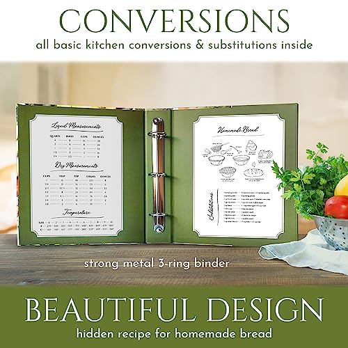 Recipe Binder Ultimate Set 8.5 x 9.5 (12 Category Divider Tabs, 25 Full Pages & 50 Cards with Protective Plastic Sleeves, Gift Box, Labels)