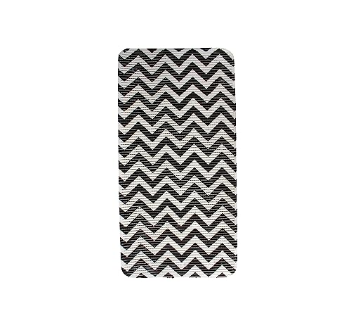 Splash Home Chevron Softee Bath Single Mat Bathtub Mat, Non-Slip Extra-Long Shower Mat with 58 Suction Cups, 36 L x 17 W Inches, Machine Washable, 100% PVC Foam - Black