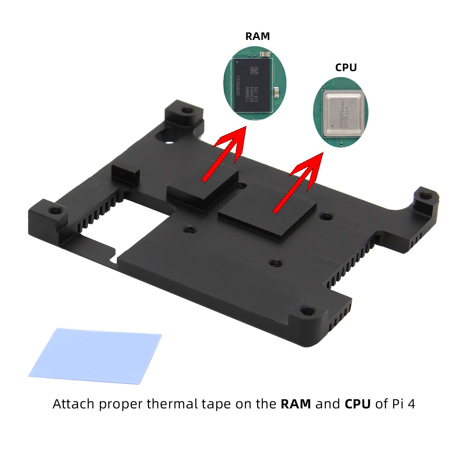 Geekworm 7mm Thickness Embedded Heatsink with Fan (P165-A) for Raspberry Pi 4, Armor Aluminum Radiator with 5V Cooling Fan Compatible with Raspberry Pi 4 Model B Computer