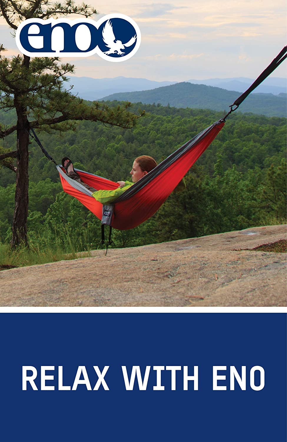 ENO, Eagles Nest Outfitters DoubleNest Lightweight Camping Hammock, 1 to 2 Person, Powder Blue/Royal