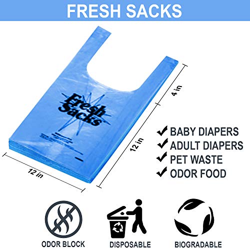Fresh Sacks Biodegradable Diaper Disposal Bags Case Pack Individual Diaper Disposal Bags for Home and Travel