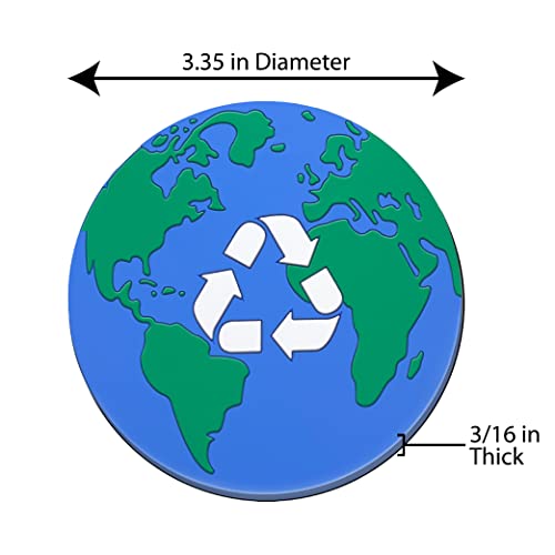 Recycle and Trash Magnets 2 Set, Trash Recycle Magnet for Trash Cans & Recycle Bin, Strong Earth Recycle Sticker for Trash Can, Kitchen Trash Can Combo Labels, 3.35 Inch Diameter