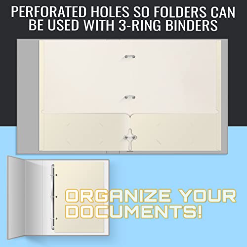 Two Pocket Portfolio Folders, 50-Pack, White, Letter Size Paper Folders, by Better Office Products, 50 Pieces, White