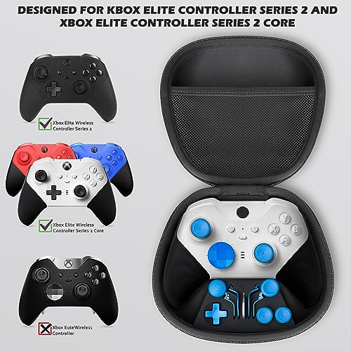 Sedicoca Complete Component Pack for Xbox Elite Wireless Controller Series 2 ,Includes 1 Carrying Case 1 Dock, 4 Paddles, 2 DPads,6 Thumbsticks,1Tool, for Xbox One Elite Series 2 Core Replacement Parts(blue )