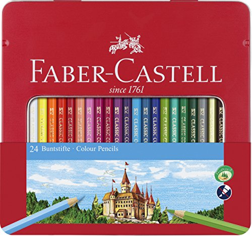 Faber-Castell Classic 24-Colour Pencils in Metal Tin Box