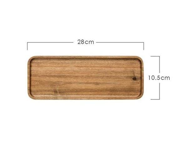 Set of 3pcs Solid Acacia Wood Serving Trays (11 x 4.1 inches) Rectangular Wooden Serving Platters for Home Decor, Food, Vegetables, Fruit, Charcuterie, Appetizer Serving Tray, Cheese Board Plate