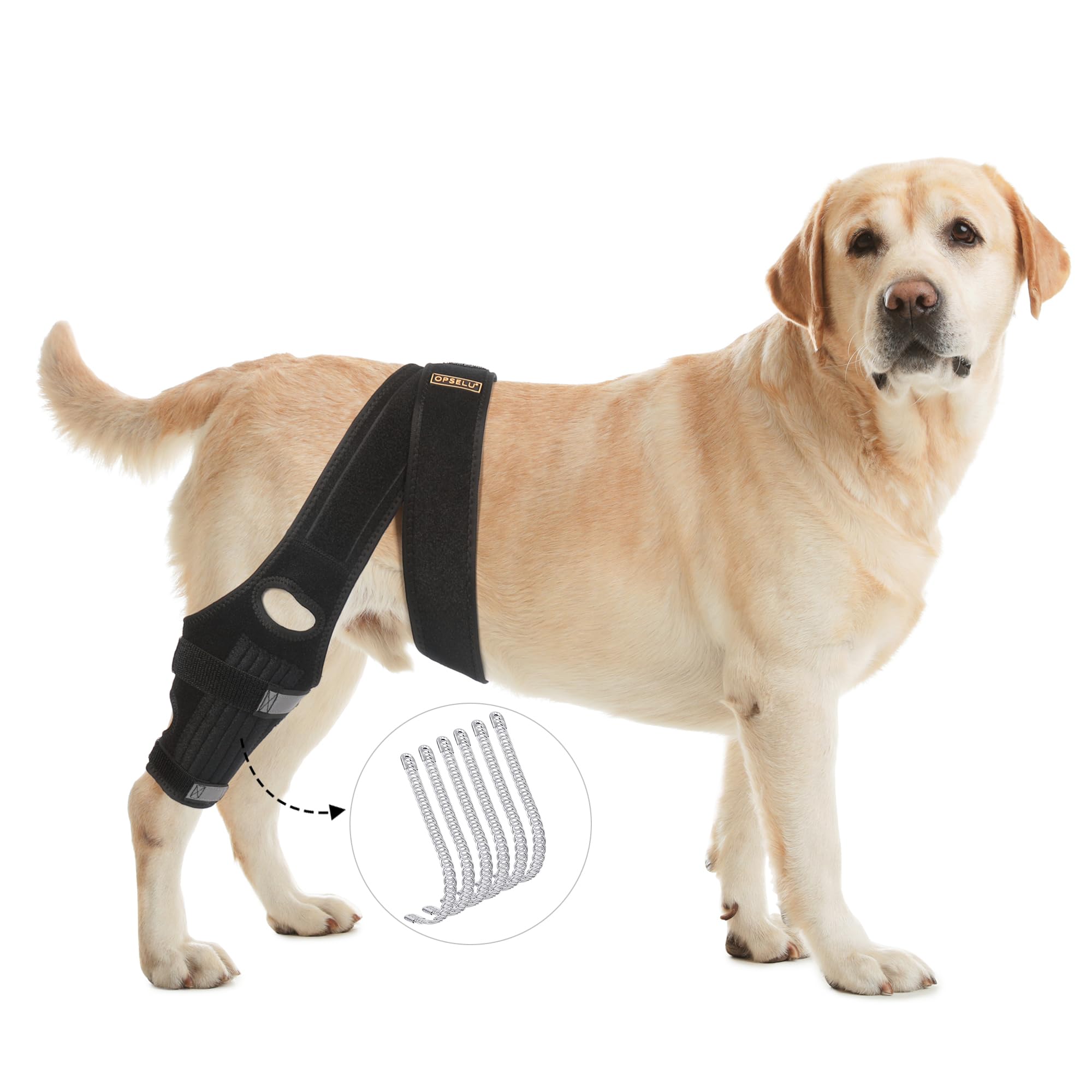 OPSELU Dog Knee Brace for Torn ACL Hind Leg with Side Stabilizers,Knee Cap Dislocation, Arthritis - Keeps The Joint Warm and Stable - Extra Support - Reduces Pain and Inflammation (S)