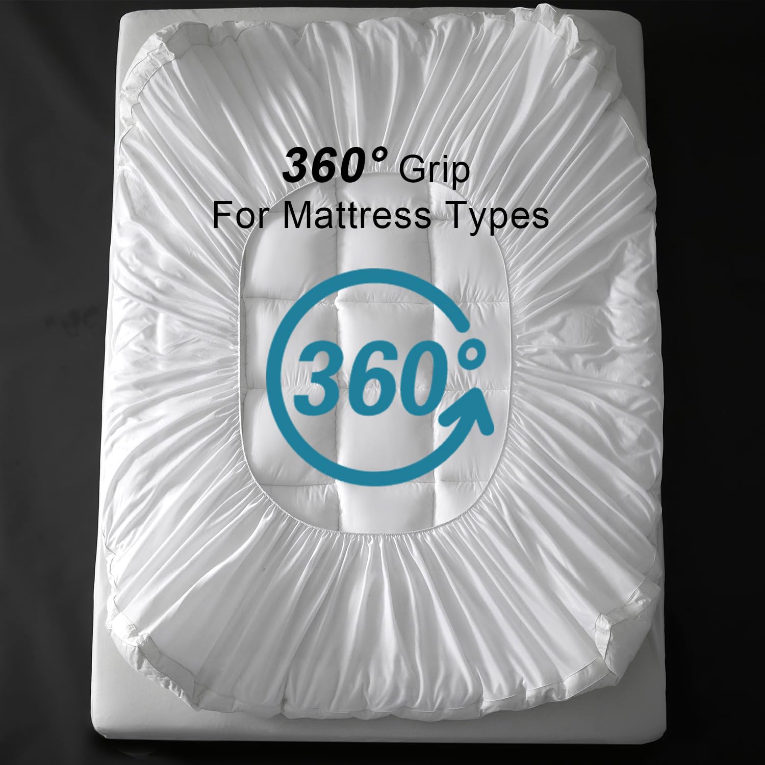 Royoliving Queen Size Mattress Topper Extra Thick Mattress Pads Cover Fluffy Soft Elastic Mattress Protector Cotton Top 18" Deep Pocket Cooling Breathable Mattress Topper (60x80 Inches)