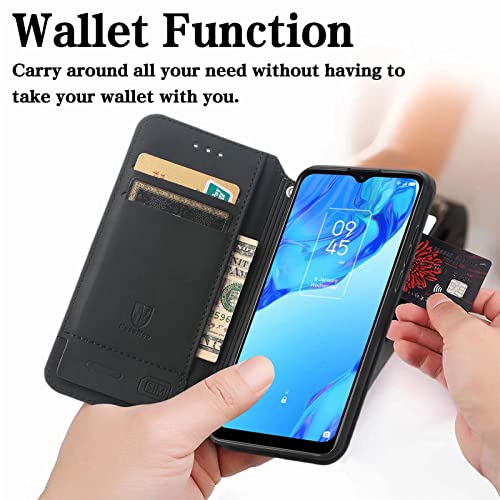 FTRONGRT Case for Tecno Spark 6, with Mobile Phone Holder, Fall-Proof, Suitable for Tecno Spark 6 Folding Mobile Phone Leather Protective Shell.Magic Space