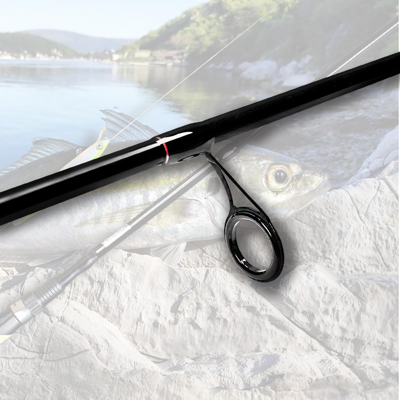 Fiblink 4 Pieces Travel Spinning Rod Medium Graphite Spinning Fishing Rod Portable Fishing Rod (7' Medium)