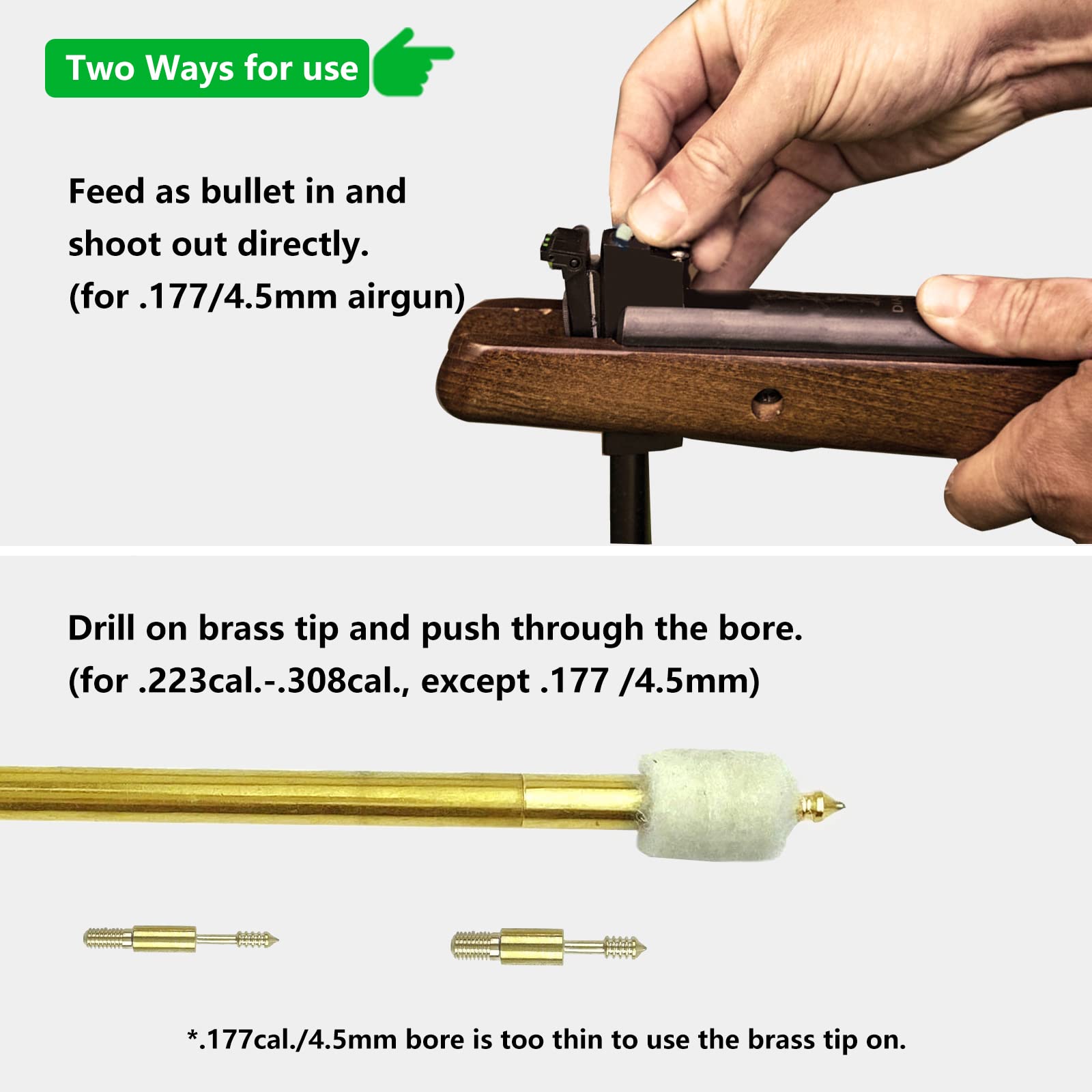 Gun Quick Cleaning Felt pellets/Pads kit for air Gun and Rifle Brass Pellet Replacement Fitting Jag, 530 cnts 5 cals.