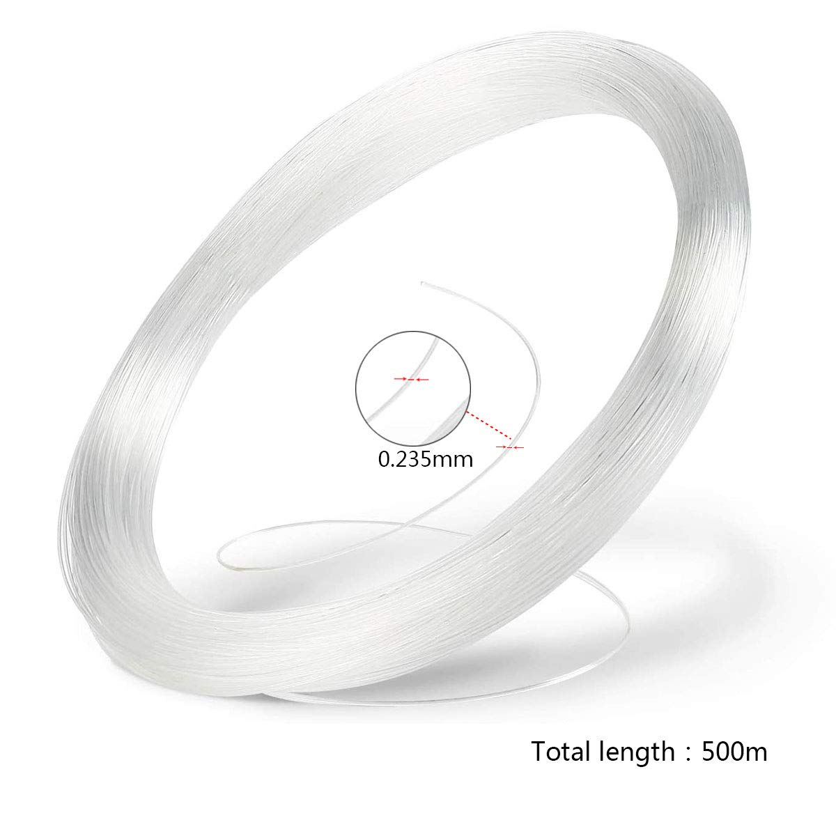 Fishing Line, 500 Meters Translucent Nylon String Cord(White)