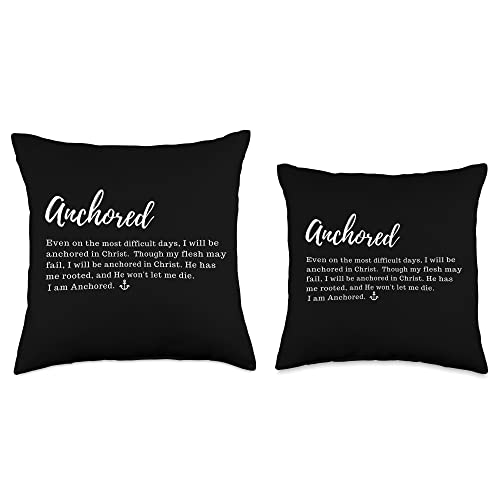 MADE BY CHANTELE' I AM Anchored Throw Pillow, 18x18, Multicolor