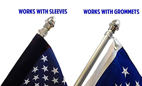 Flags Importer 10ft Aluminum (Silver) Outdoor Pole with Ground Spike - Silver