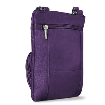Finstores Women's Designer Multipurpose Soft Leather Handbags With Adjustable Shoulder Strap With Wallet And Multiple Pocket Purse_Purple