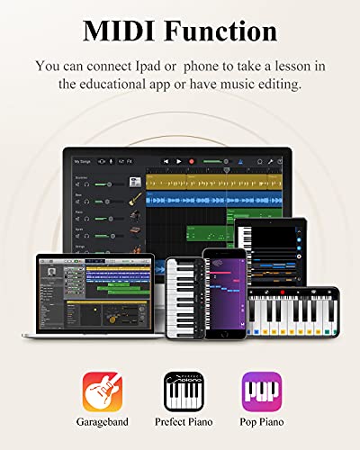 Eastar EP-10 Beginner Foldable Digital Piano 88 Key Full Size Semi Weighted Keyboard, Bluetooth Portable Electric Piano with Piano Bag