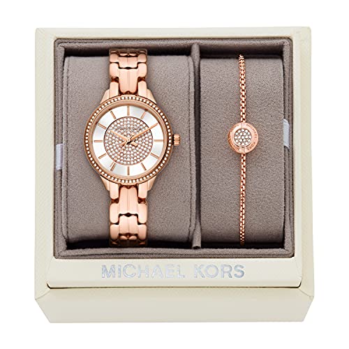 Michael Kors Women's Allie Quartz Watch with Stainless Steel Strap, Rose Gold, 12 (Model: MK1039)