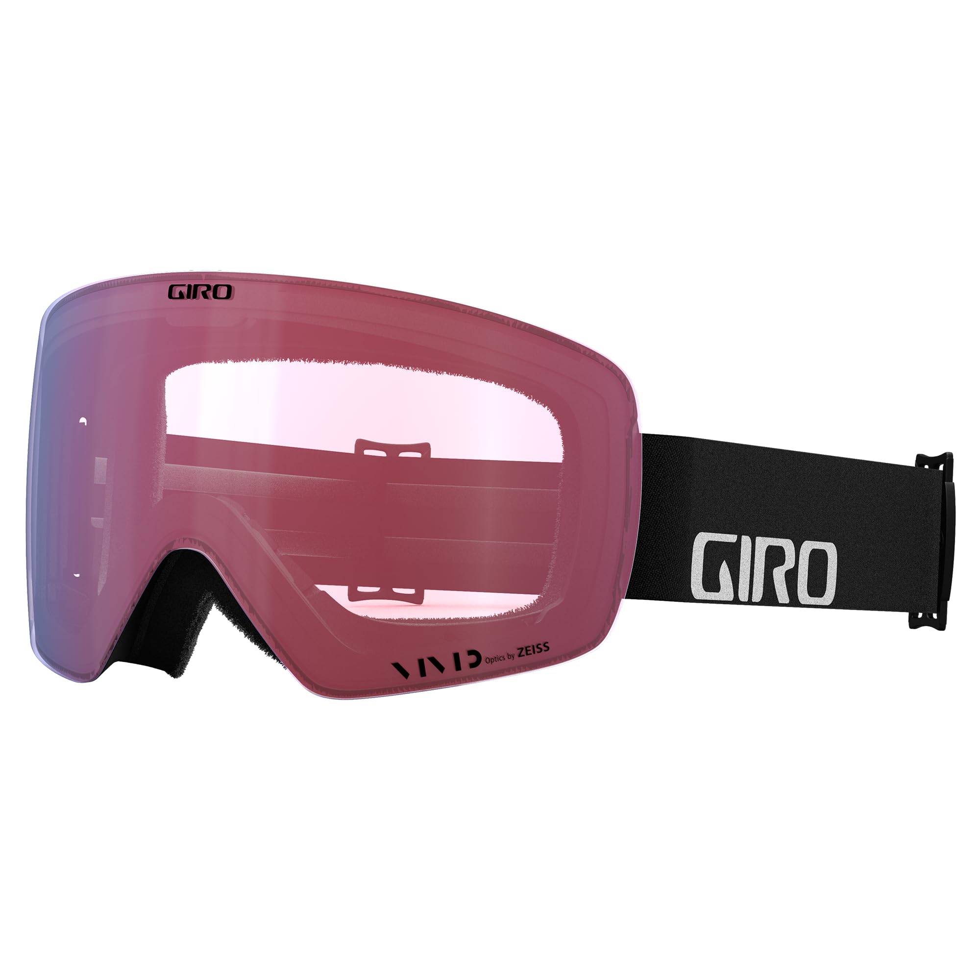 Giro Contour Asian Fit Ski Goggles - Snowboard Goggles for Men & Women - Black Wordmark Strap w/VIVID Ember/VIVID Infrared Lenses