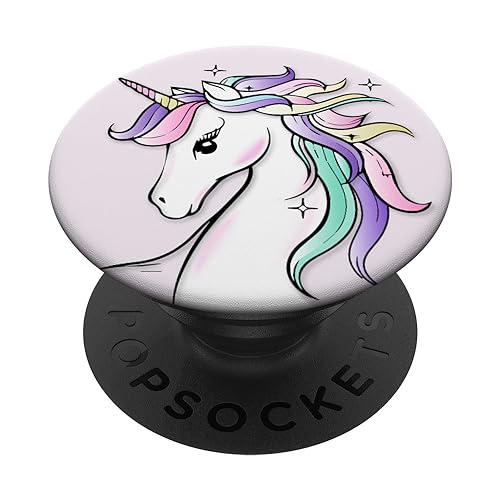 Unicorn - rainbow colorful cute phone or tablet holder stand PopSockets PopGrip: Swappable Grip for Phones & Tablets PopSockets Standard PopGrip