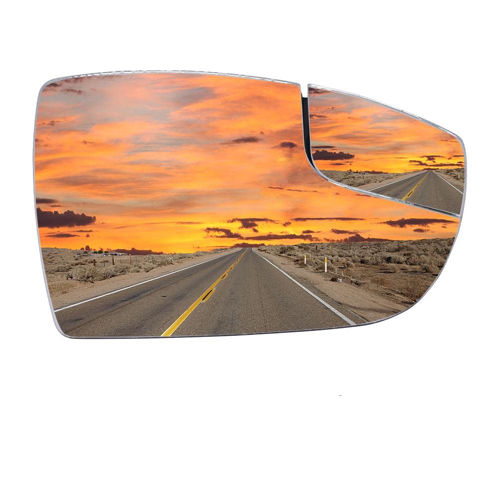 Getfarway Right Passenger Side Power Heated Mirror Glass Compatible With Ford Focus(2012-2018)Blind Spot Detect Rear Holder Rear View Mirror Right Heated Convex Mirror Glass CM5Z-17K707-G