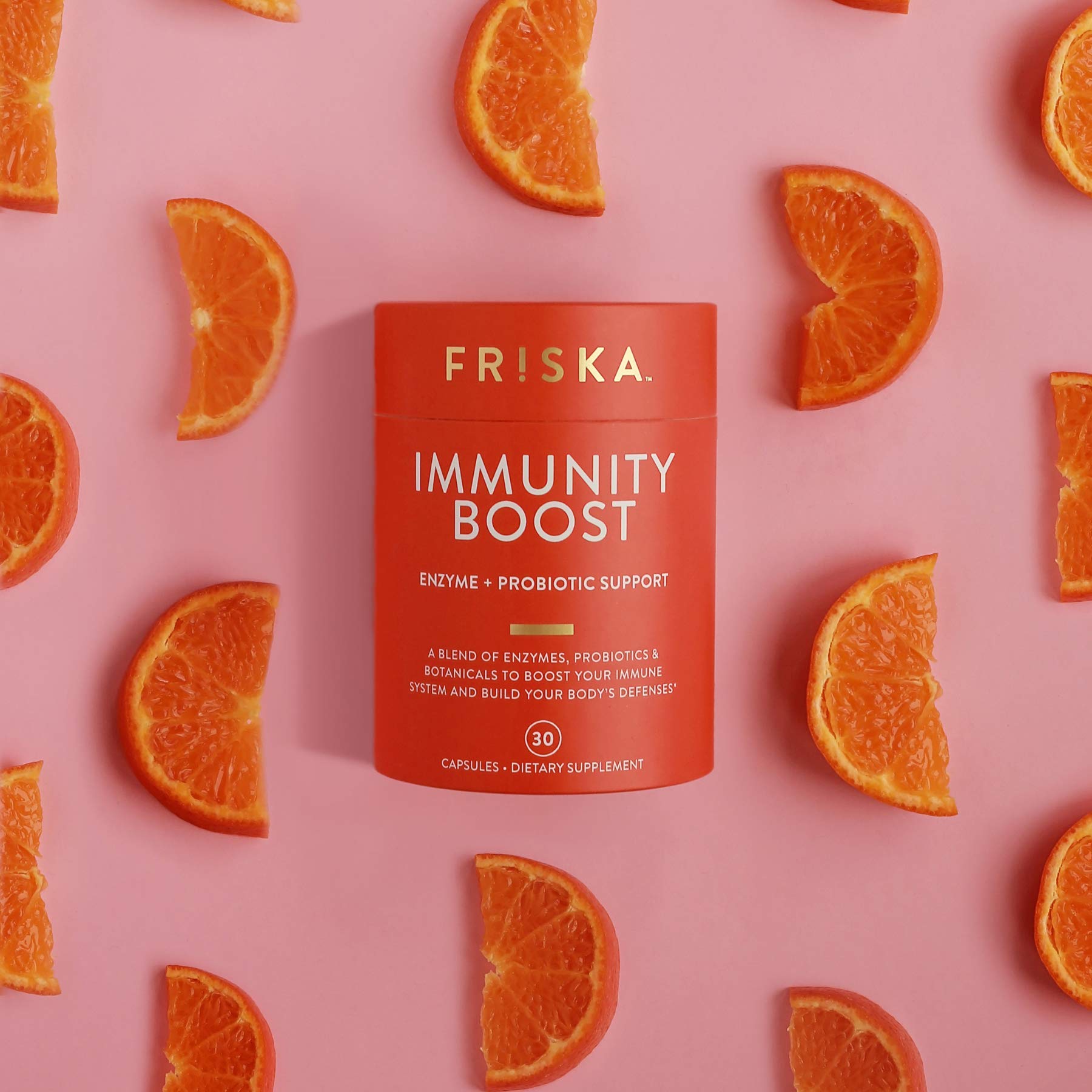 Friska Immunity Boost | Probiotic and Digestive Enzyme Supplement with Elderberry, Vitamin C and Echinacea | Natural Immune Support | 30 Capsules