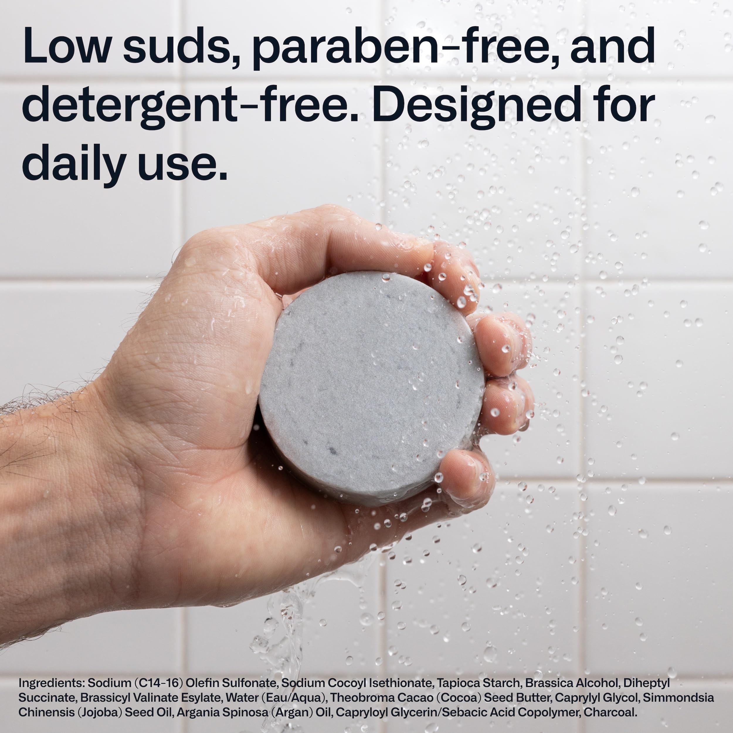 Modern Mammals Light Shampoo Bar & Wooden Comb Bundle - Low Suds, Low Lather, No Poo, Anti Poof, Fragrance-Free