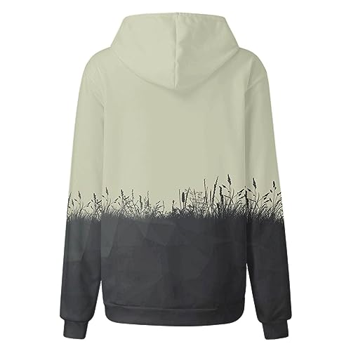 FABFEGU Refunds,Womens Sweatshirt Women's Long Sleeve Gradient Line Print Hooded Fashion Sweater under Shirts Women (Grey-e, S)