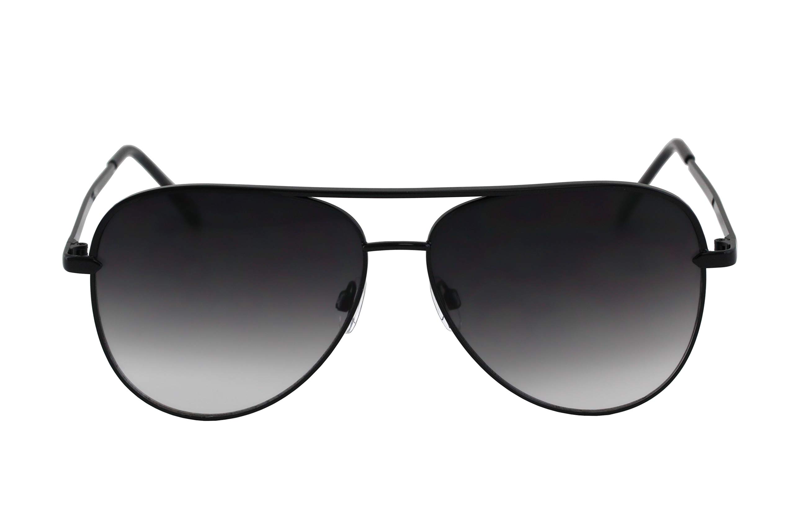 Flawless Large Flat Lens Mirror Gradient Lens Aviator Sunglasses for Men and Women (Black Ombre)