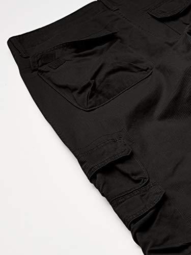 Wrangler Authentics Men's Premium Relaxed Fit Straight Leg Cargo Pant, Black, 38W X 30L