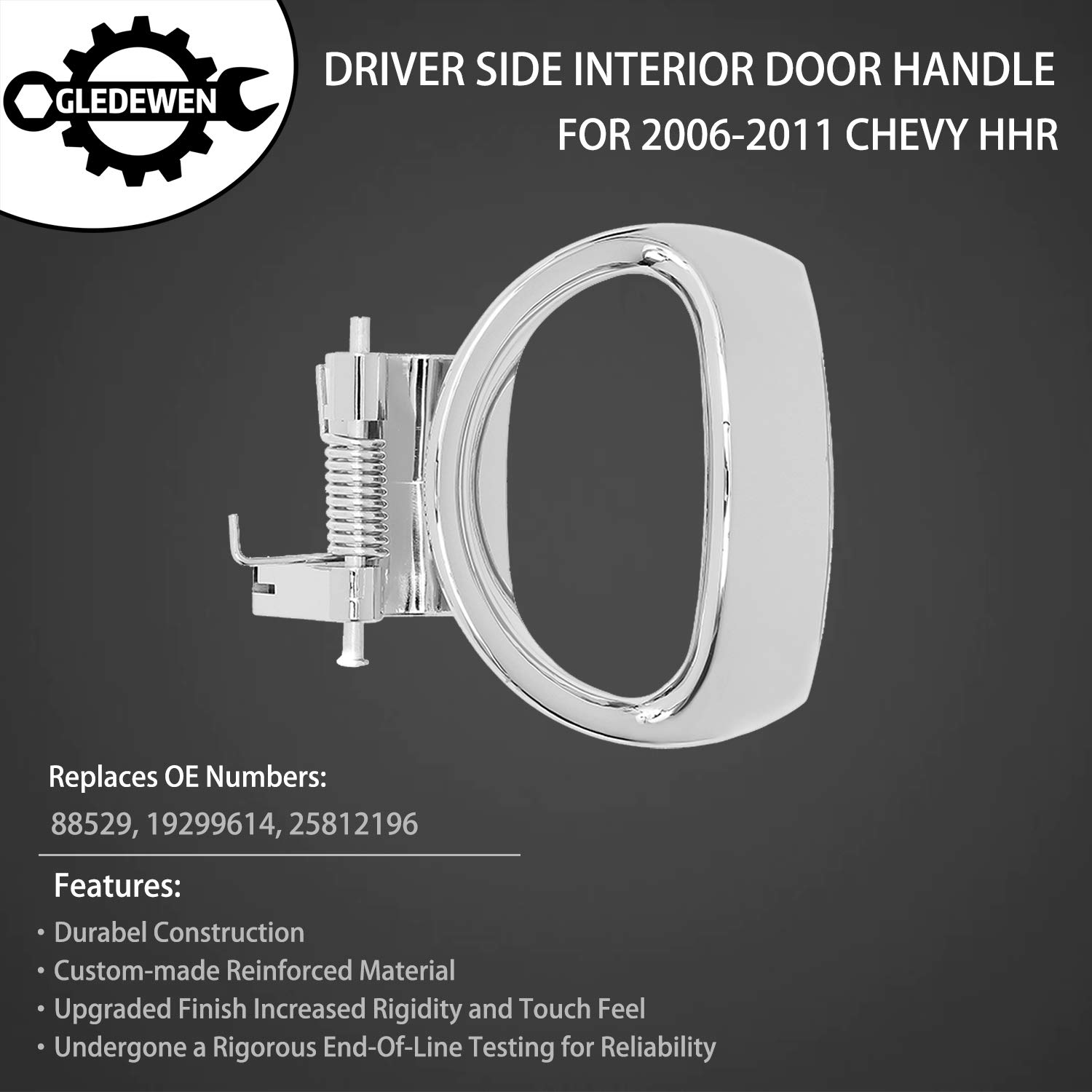 Gledewen Interior Door Handle Front Rear Left Driver Side | for 2006-2011 Chevy HHR | Replaces# 88529, 19299614, 25812196