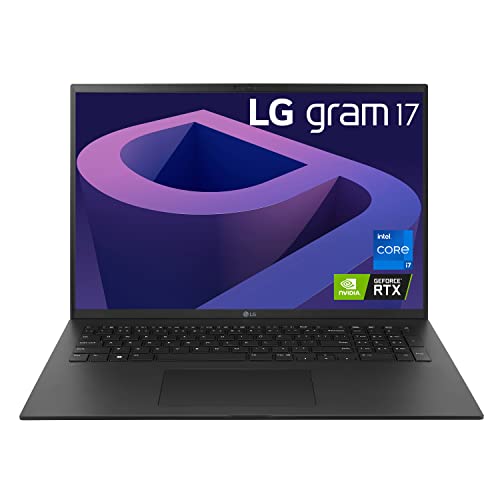 LG gram (2022) 17Z90Q Ultra Lightweight Laptop, 17" (2560 x 1600) IPS Display, Intel i7 1260P CPU, NVIDIA RTX2050 GPU, 32GB RAM, 2TB NVMe SSD, FHD Webcam, WiFi 6E, Thunderbolt 4, Windows 11 Pro, Black