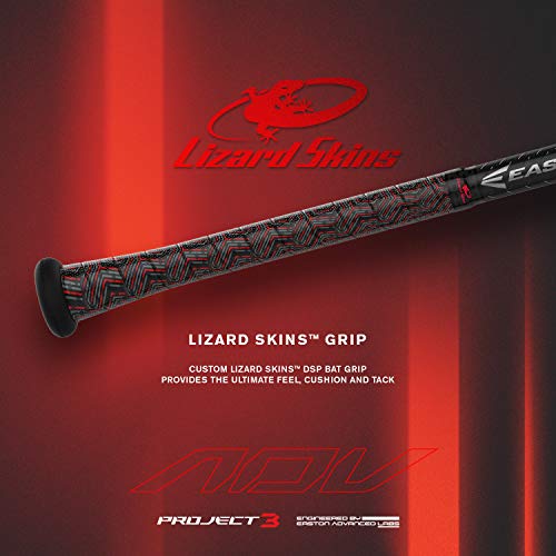 Easton Project 3 ADV -3 BBCOR Baseball Bat | 2019 | 2 Piece Composite | iSO CNX | Launch Comp Barrel | Power Boost Knob | Speed End Cap | Lizard Skin Grip | 2 5/8" Barrel
