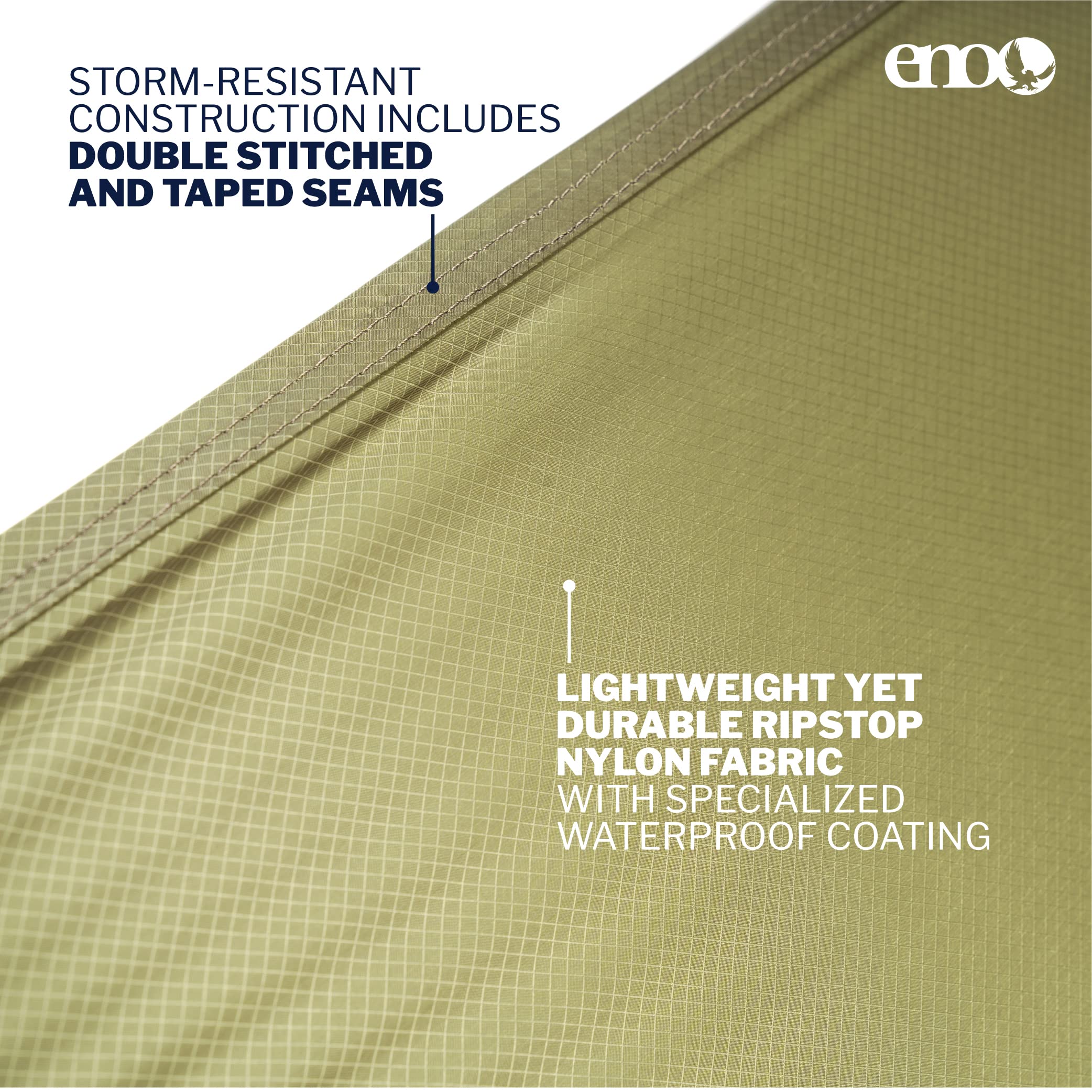 ENO ProFly XL SIL Rain Tarp - Large Ultralight Waterproof Tarp - for Camping, Hiking, Backpacking, Travel, a Festival, or The Beach - Lichen