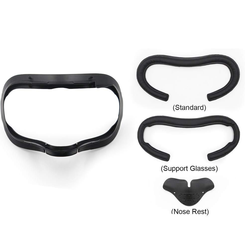 Face Foam Face Cushions PU Leather Foam Cover with Nose Rest for Oculus Quest VR Headset